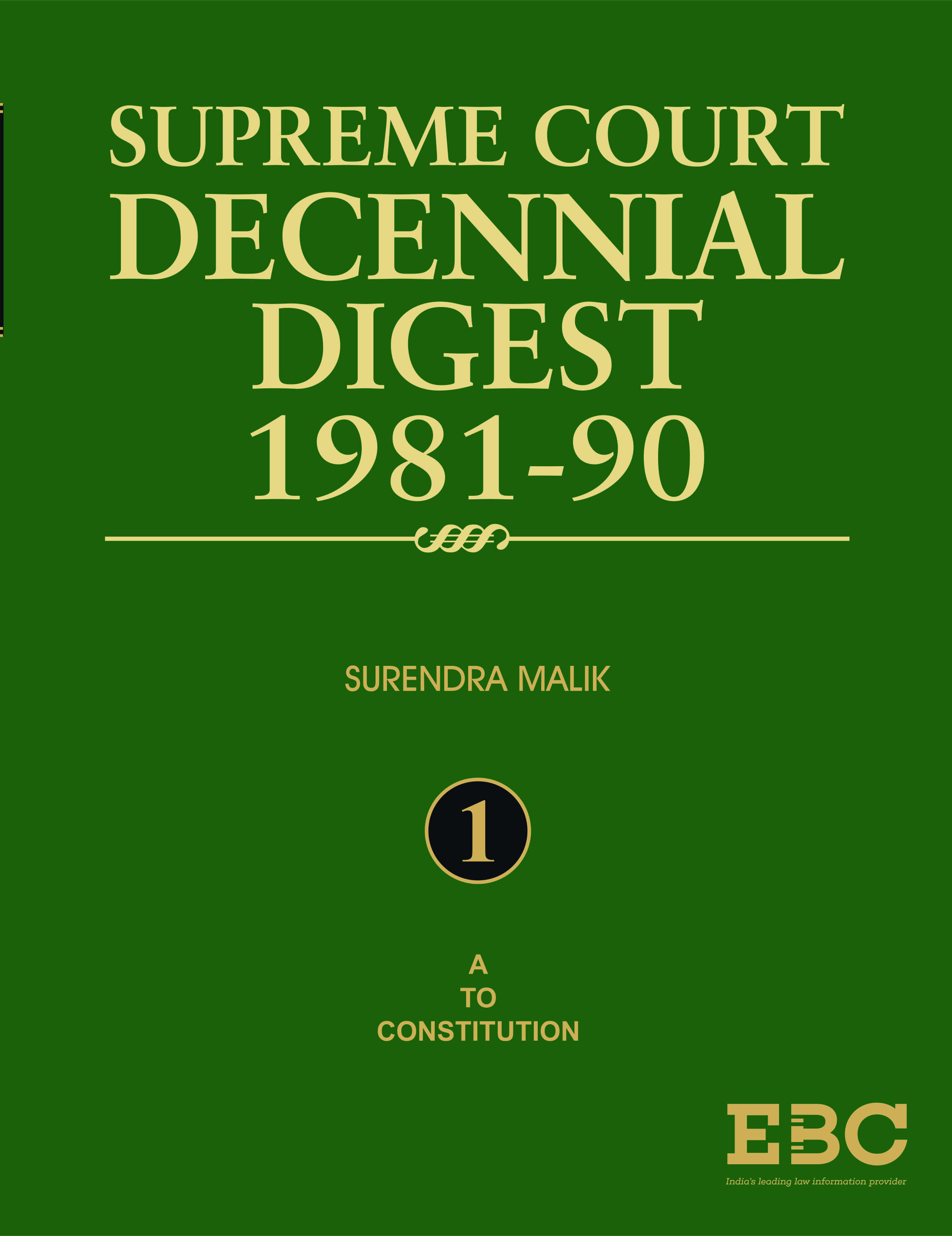 Supreme Court Decennial Digest, 1981-1990 (In 5 Volumes)